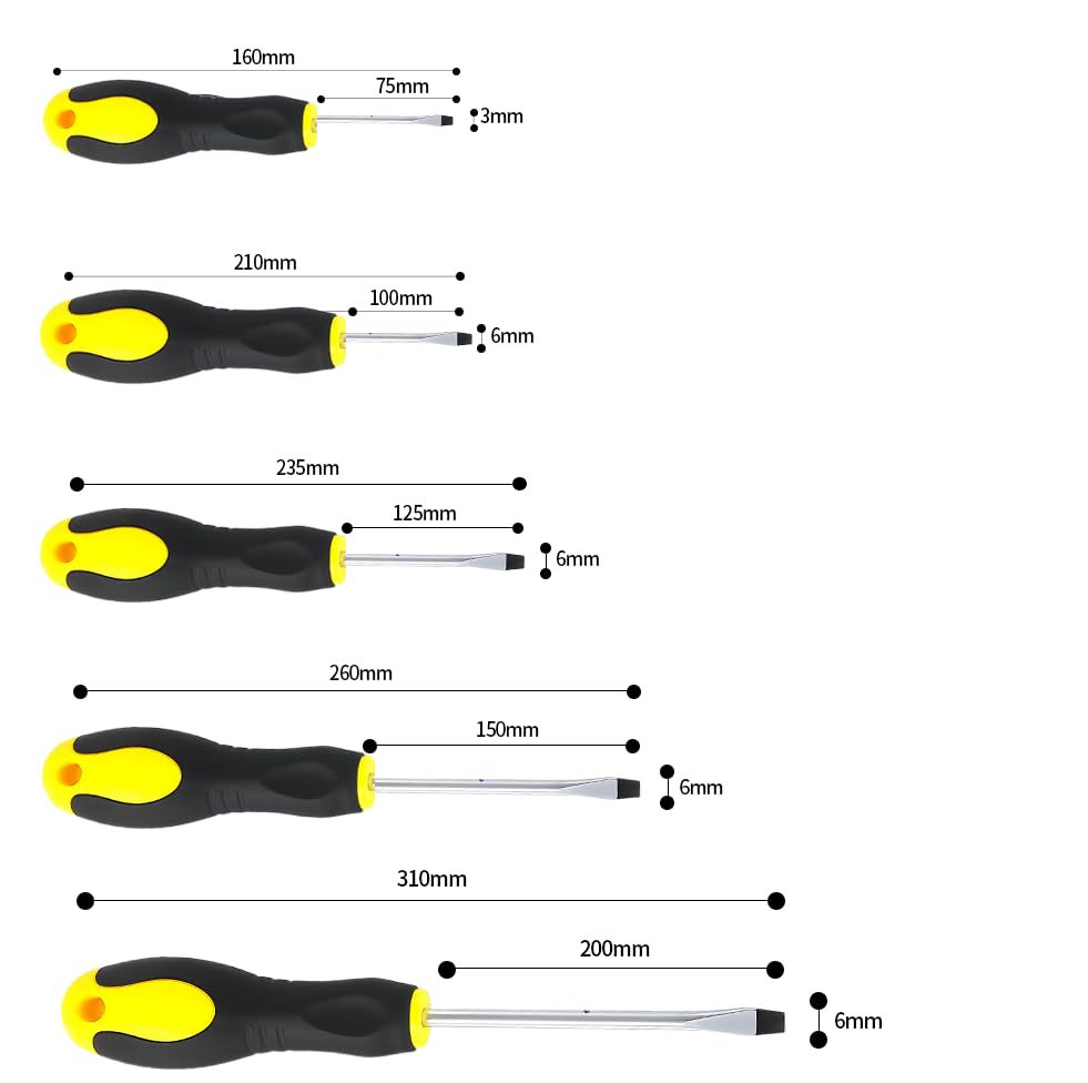 Medidas De Desarmadores De Cruz - Ferreteria Y Herramientas