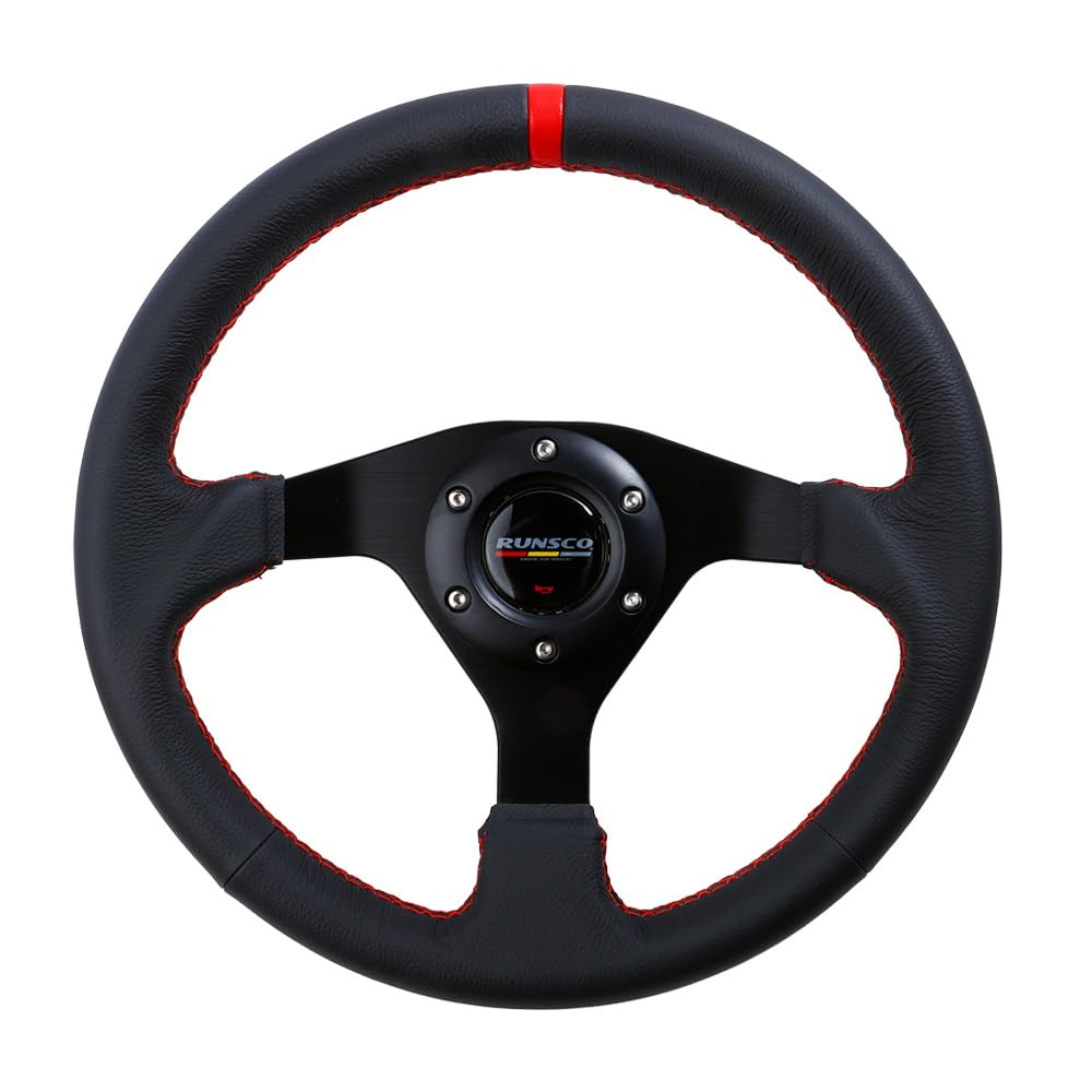 12 60inch 320mm Sport Steering Wheel 3 Spoke Round Flat | Desertcart INDIA