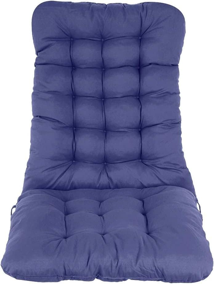 Garden High Back Chair Cushion, 120x50cm Soft Cotton Sun Lounger ...