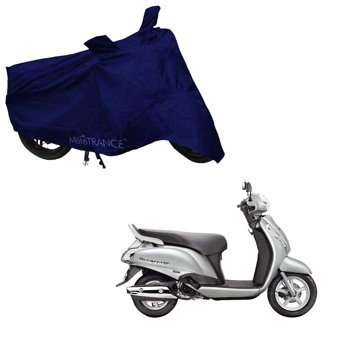 MotoTrance ESSENTIALS Blue Scooty Cover - Suzuki Access | With Storage ...