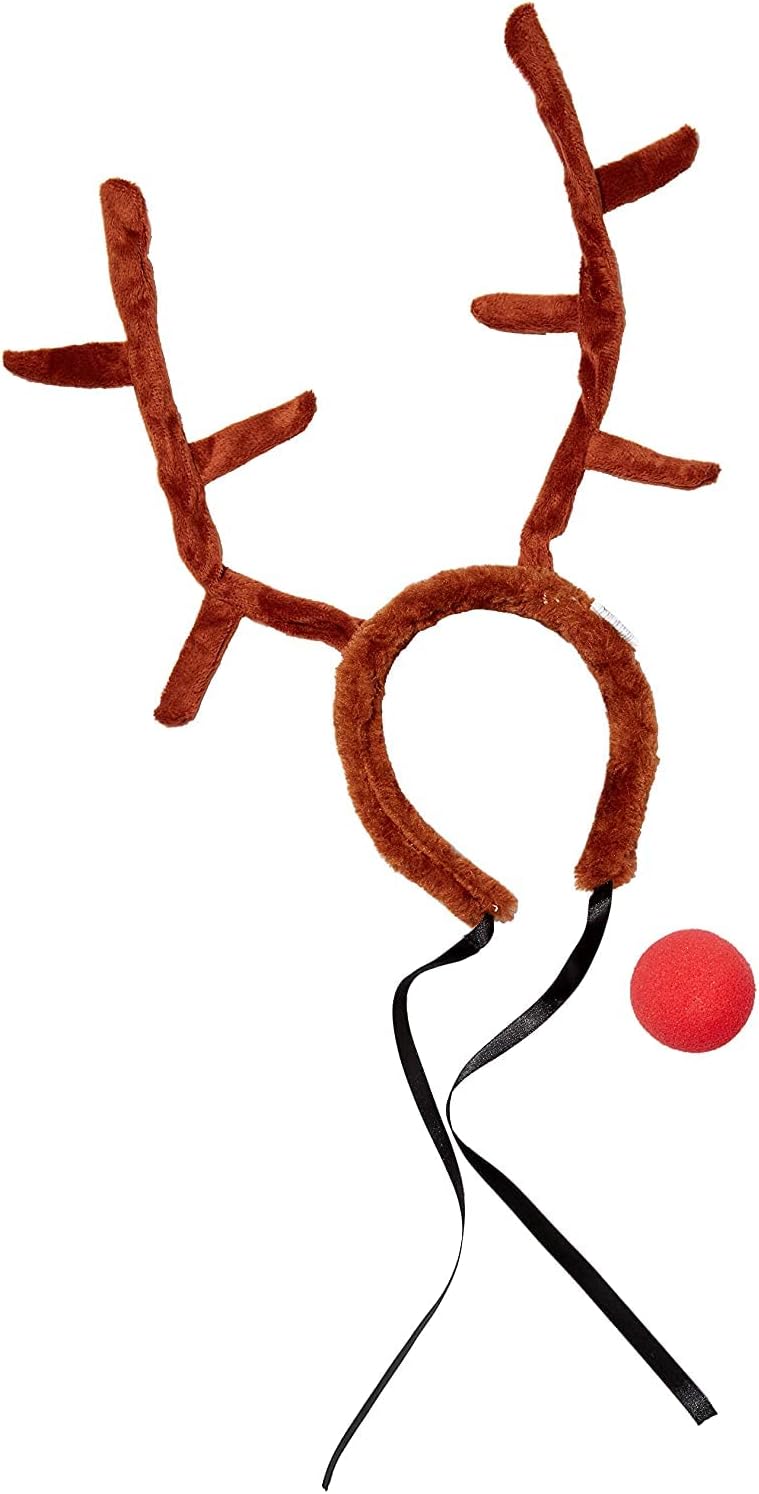 Amazon.com: Forum Unisex-Adult's Reindeer Antler and Rudolph Nose ...
