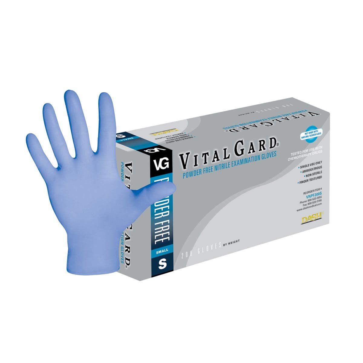 Amazon.com: Dash VitalGard Nitrile Gloves - Periwinkle Blue - 3.9 mil ...
