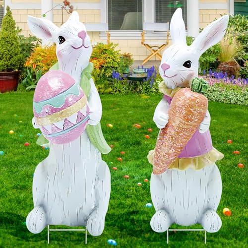 Amazon.com : 3 PCS Large Easter Decorations Outdoor Yard Signs With ...