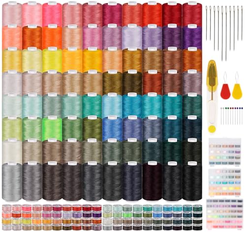 ilauke 80 Colour Sewing Thread Set, Sewing Kit with 550 Yard Sewing ...