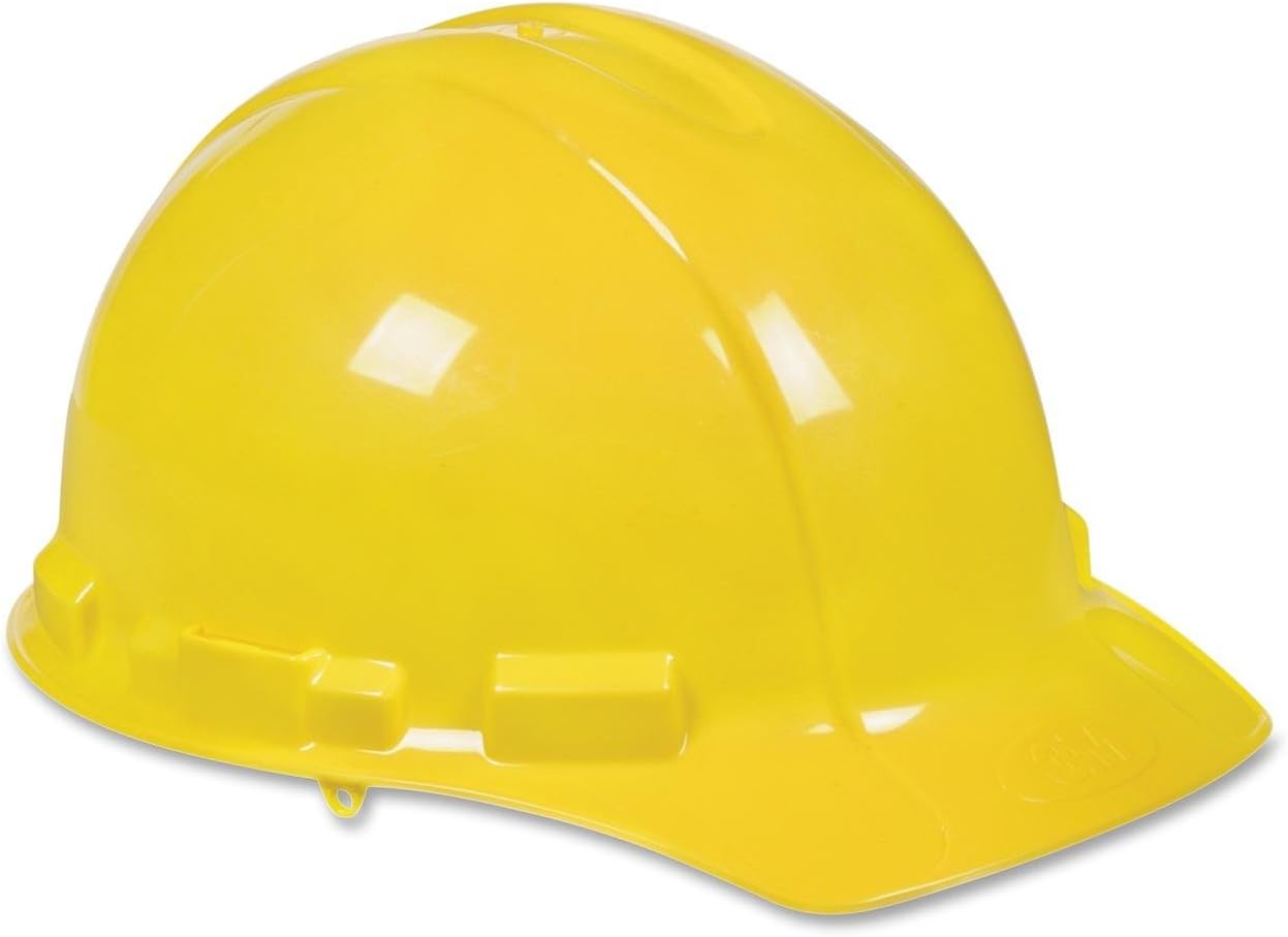 3M Non-Vented Hard Hat with Ratchet Adjustment, Medium, Yellow ...