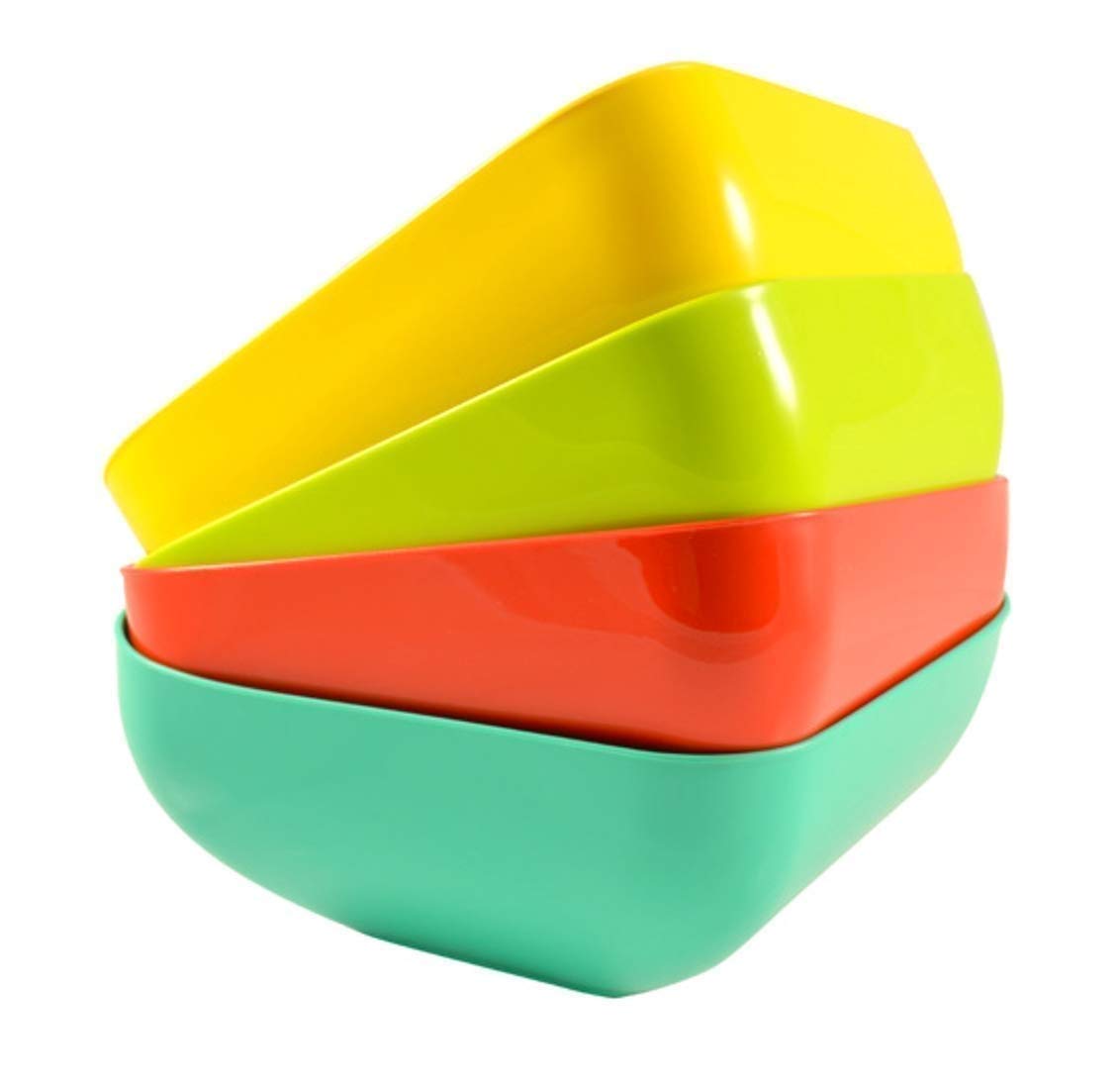 BSBDA Plastic Square Shape Multicolour 250ml Bowl Set of 4 ...
