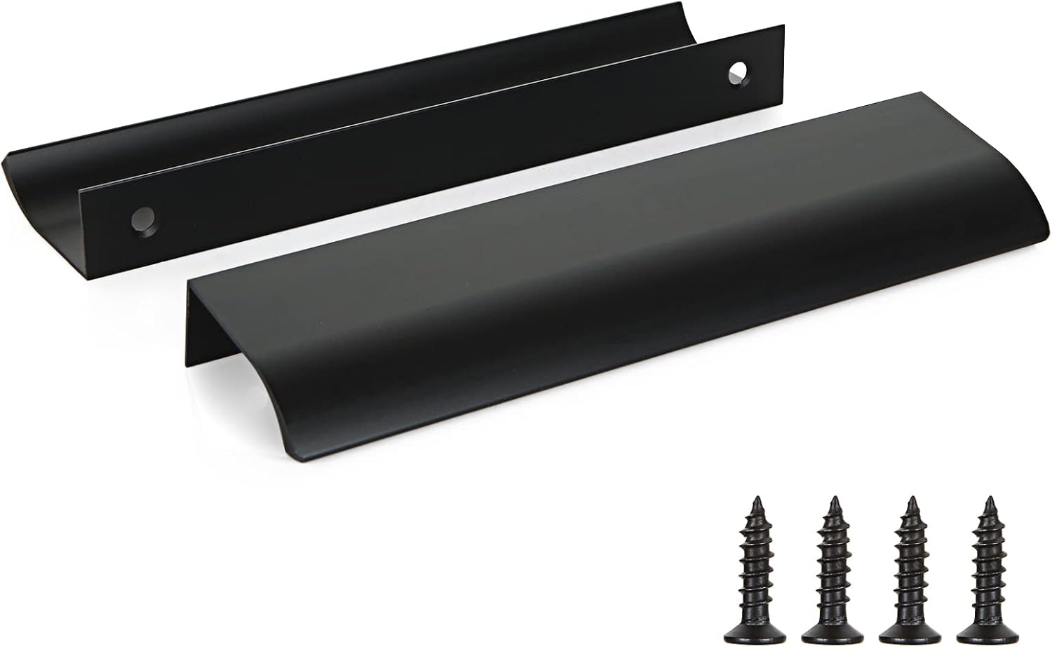 APACALI 12 PCS Black Cabinet Pulls Handles 6 Inch Finger Edge Drawer ...