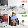 Amazon.com: YINMIT Magazine Holder, Stepped 3 Tier Magazine Rack Floor ...