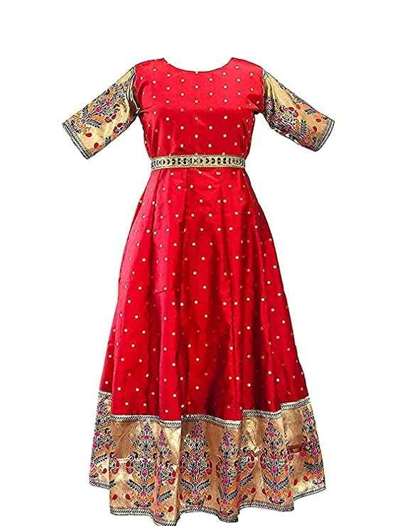Buy Silk South Indian Long Frocks Anarkali Fullstiched Party Stylish ...