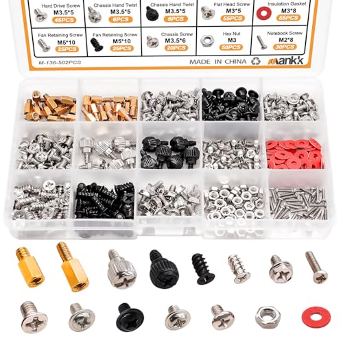 Snapklik.com : Mankk 502PCS Computer Screws Assortment Kit PC Screws ...