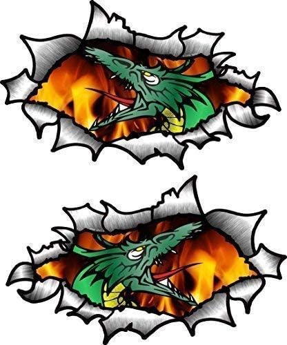 SMALL Handed Pair Of OVAL RIPPED OPEN TORN METAL Effect Design With ...