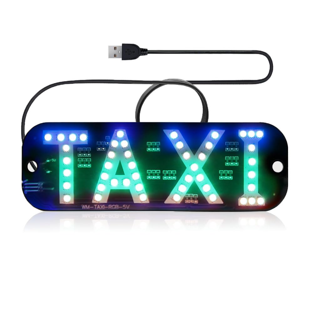 Amazon.com: Juren 1set RGB LED Sign Decor,Colorful Taxi Flashing Hook ...