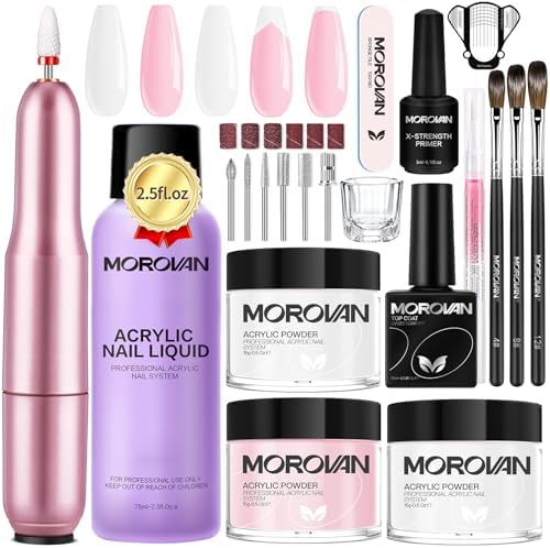 Amazon.com: Morovan Acrylic Nail Kit: 3 Colors Acrylic Powder and ...