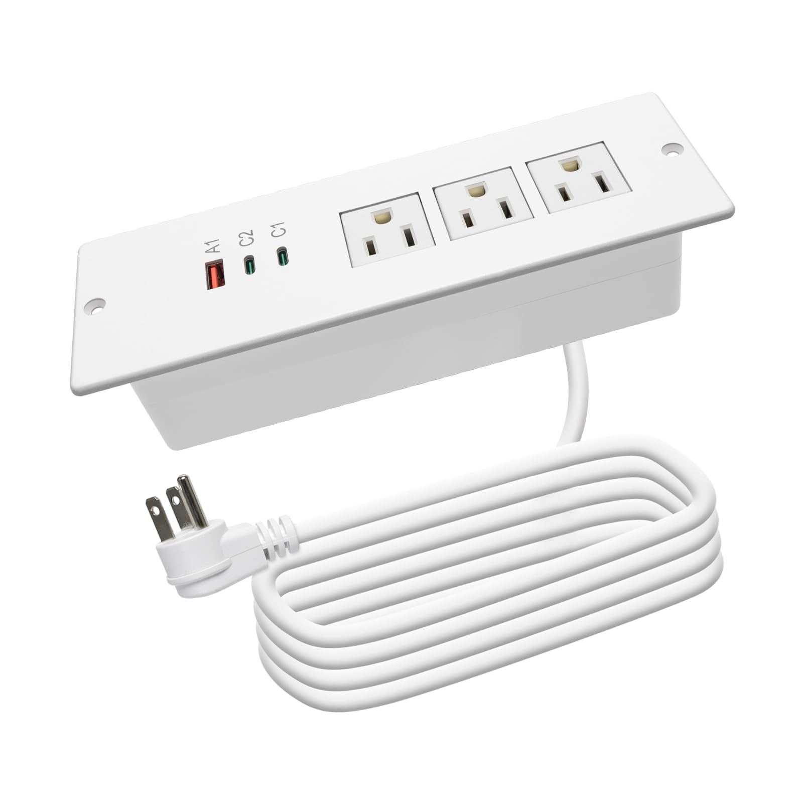 Amazon.com: Recessed Power Strip USB C 65W,Flush Mount Desk Power ...