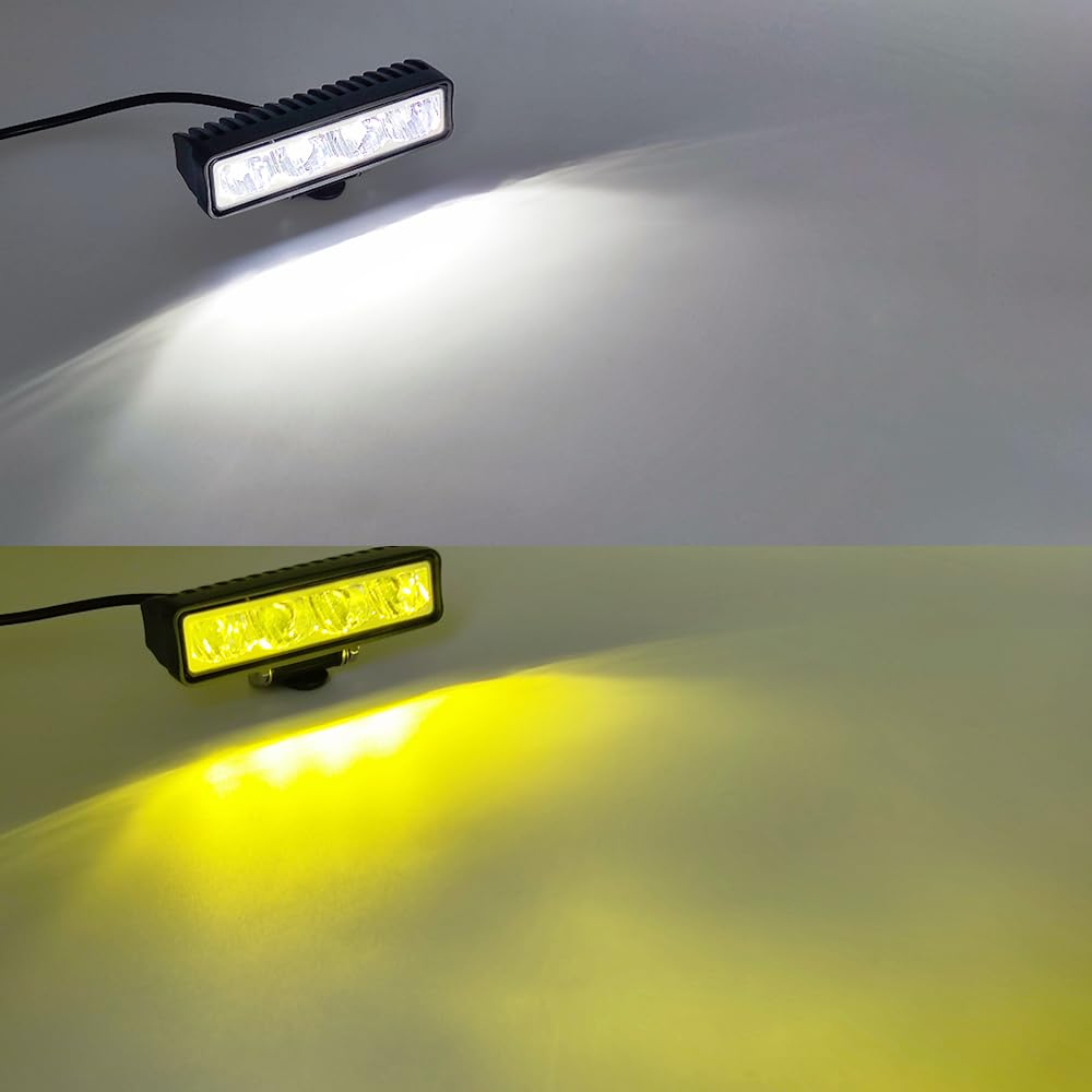 Snapklik.com : LED White/Yellow Dual Color Fog Lights Driving Lights ...