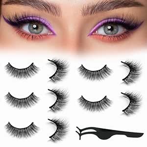 Amazon.com: Ayehe Self Adhesive Eyelashes(5 Pairs), Reusable, Natural ...