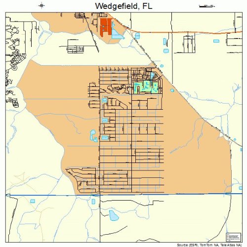 Large Street & Road Map of Wedgefield, Florida FL - Printed poster size ...