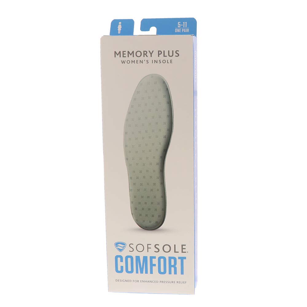 Amazon.com: Sof Sole Memory Plus Insole - Shoe Insole - Fabric Overlay ...