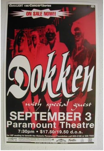 Amazon.com: Dokken Handbill Poster Band Shot At The Paramount Theatre ...