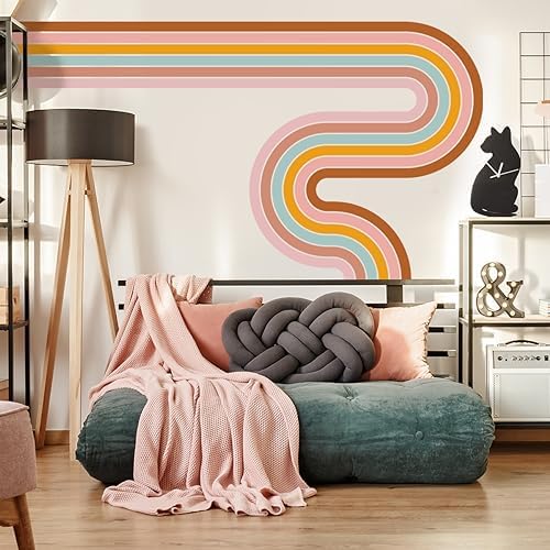 Amazon.com: Removable Boho Simple Line Geometric Wall Stickers 3D ...