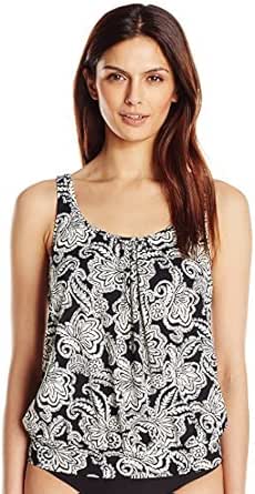 Amazon.com: Shape Solver Women's Vanilla Lace Shirred Neck Blouson ...