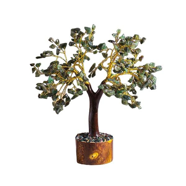 Buy Delrin Green Jade Gemstone Crystal Tree, Bonsai Fortune Money Tree ...