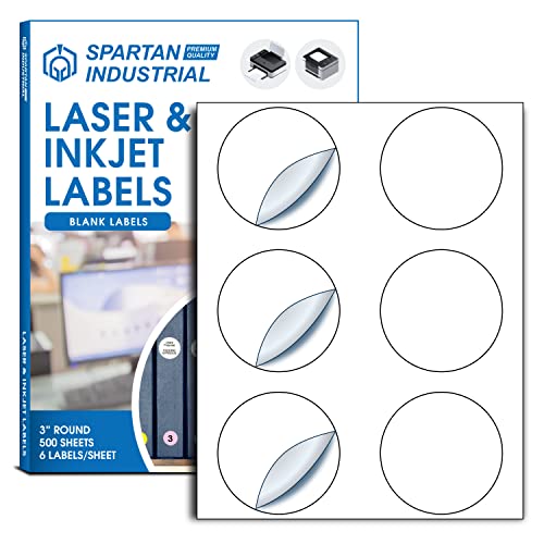 Snapklik.com : Spartan Industrial Printable Circle Laser Label - 3 ...