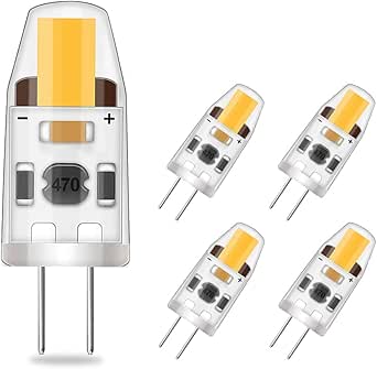 ELINKUME G4 Dimmable LED Bulbs,2W Warm White 3000K,Equivalent to 20W G4 Halogen Blub,DC 12V,Bi ...