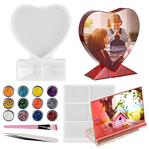 RAKA Photo Frame Mould (Set of 16 PCS) with Bases Rectangle & Heart ...