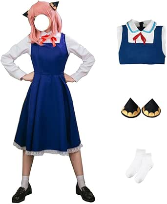 Amazon.com: COLSA Women Anya Forger Cosplay Dress Anime Costume Uniform ...