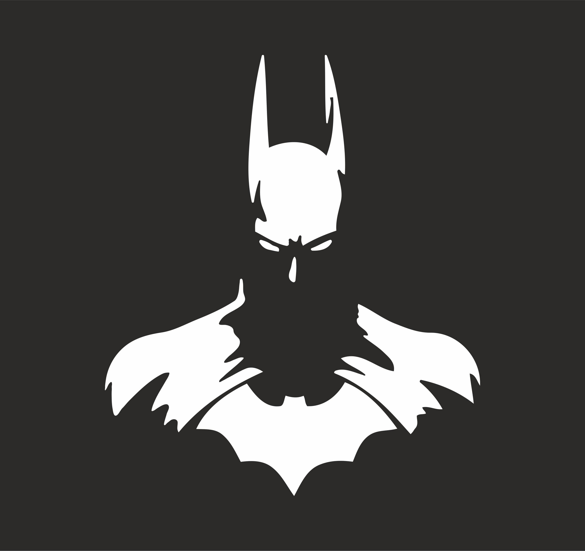 STR Stickers for Batman Sticker Decal Self Adhesive Black Color (5X4.25 ...