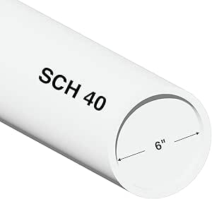Tubo de PVC de 6 pulgadas (cortado a longitudes personalizadas) (6 x 2 ...