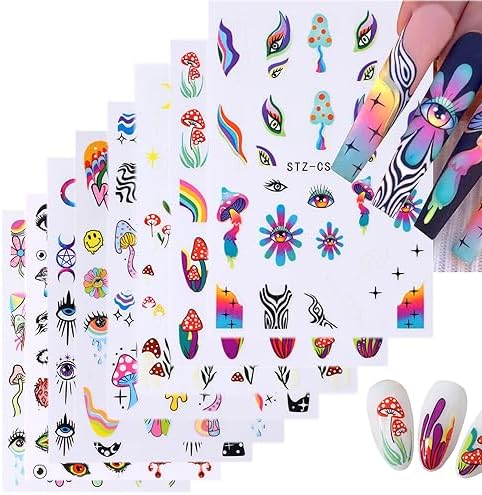 Amazon.com: Dedyel Smile Nail Art Stickers Cute Nail Stickers Cartoon ...