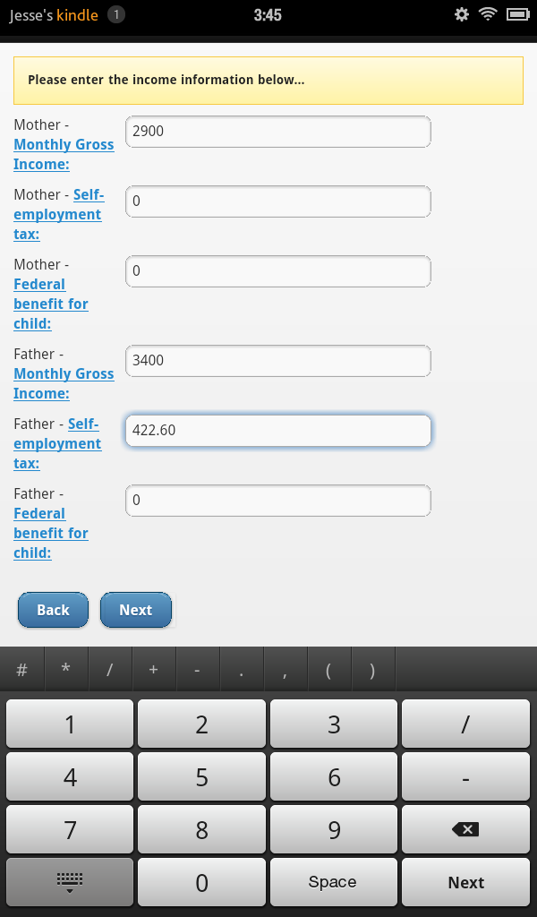 Child Support Worksheet Tennessee Child Support Calculator Of TN | App