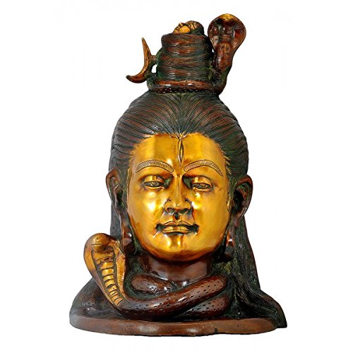 Gangesindia Lord Gangadhara Shiva Head Brass Sculpture : Amazon.in ...