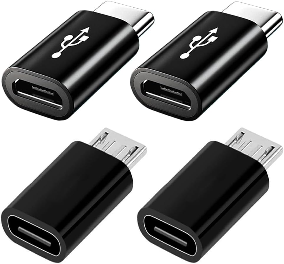 Amazon.com: Micro USB to USB C Adapter 4 Pack, Type C Male to Micro USB ...