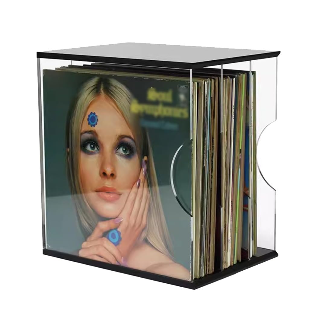 Amazon.com: Acrylic Vinyl Record Holder Table Vinyl Record Storage Box ...