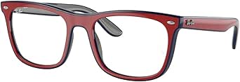 Ray-Ban RX7209 Eyeglasses Bundle: RX 7209 8215 Red Blue Grey and ...