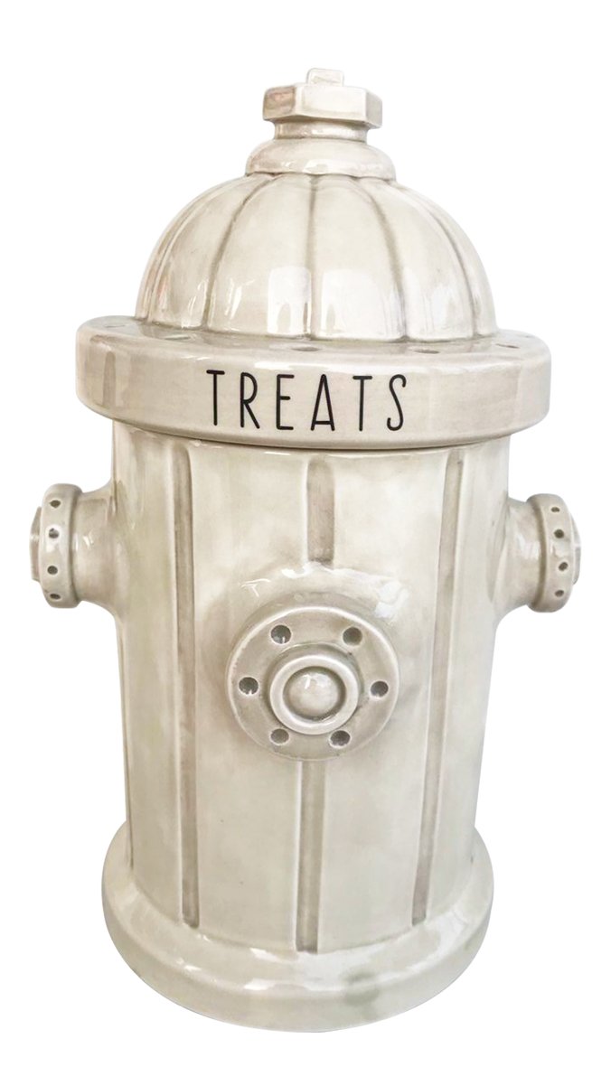 Amazon.com - Blue Sky Ceramic Fire Hydrant Treat Jar, White