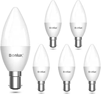 Bonlux B15 Small Bayonet Candle Bulbs LED, 5W B15 LED Candle Bulbs Warm ...