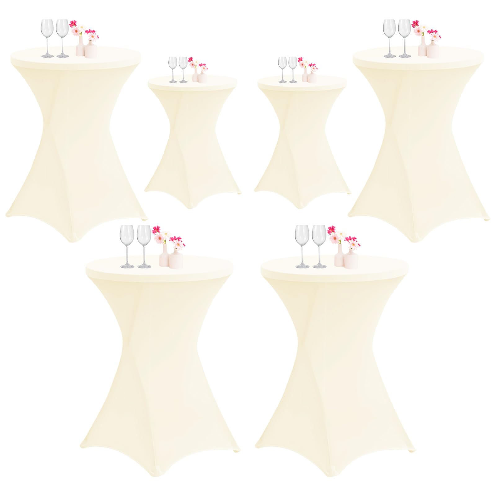 Amazon.com: 6 Pack 32x43 Inch Spandex Cocktail Table Covers, High Top ...