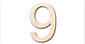 Amazon.com: Unfinished Wood Arial Number 9 Shape - Craft - up to 36 ...