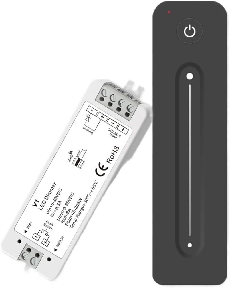 Amazon.com: YIOGEQKWG V1 DC 5V/12V/24V 8A PWM Wireless LED Dimming ...
