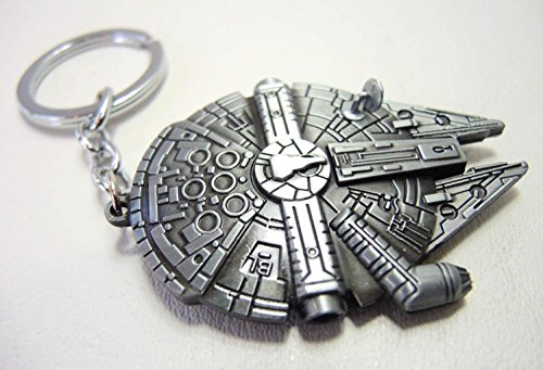 Star Wars Millennium Falcon Spaceship Alloy Keychain (Pewter) : Amazon ...