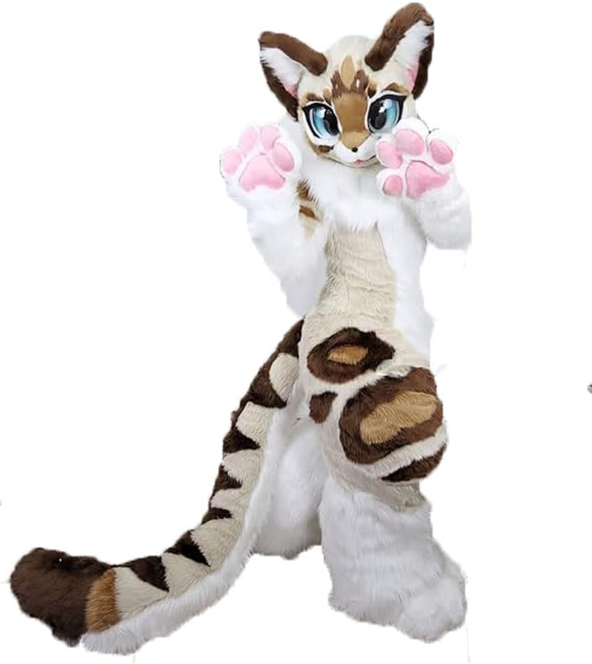 Amazon.com: FurryWu Studio Custom Size White Cat Fursuit Fullsuit Teen ...