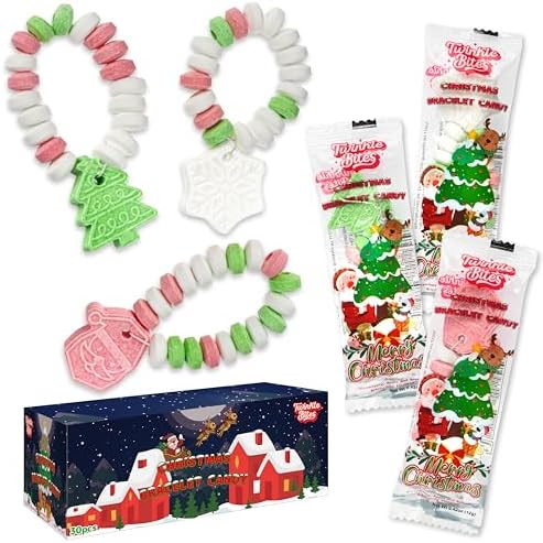 Amazon.com : 30 Pack Christmas Candy Bracelets - Individually Wrapped ...