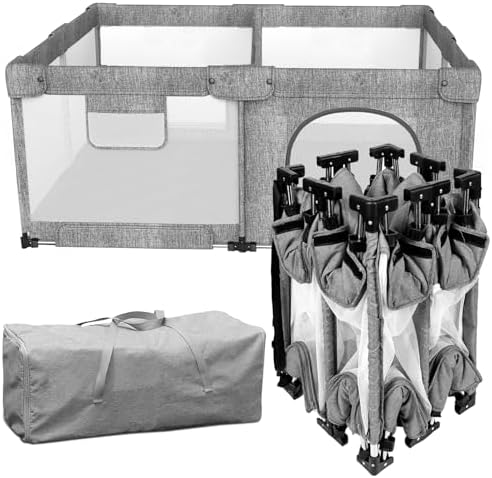 Amazon.com : PATYWAGA Foldable Baby Playpen with Gate, Extra Large ...