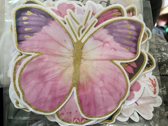 Amazon.com: AOBKIAT Butterfly Baby Girl Birthday Decorations,30-Pieces ...