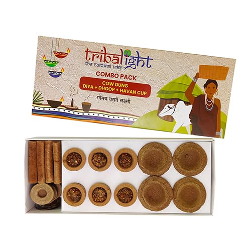 Tribalight Panchagavya Products Combo Pack (Diya, Dhoop & SAmbrani Cups ...