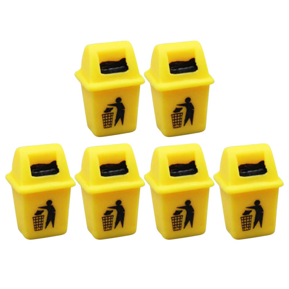 Amazon.com: Toyvian 6Pcs Mini Trash Can Toy Dollhouse Trash Can Mini ...